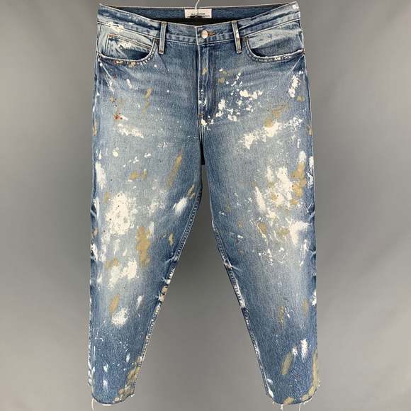 Frame Denim | Jeans | Frame X Jordan Barrett Blue Splattered Denim Zip ...